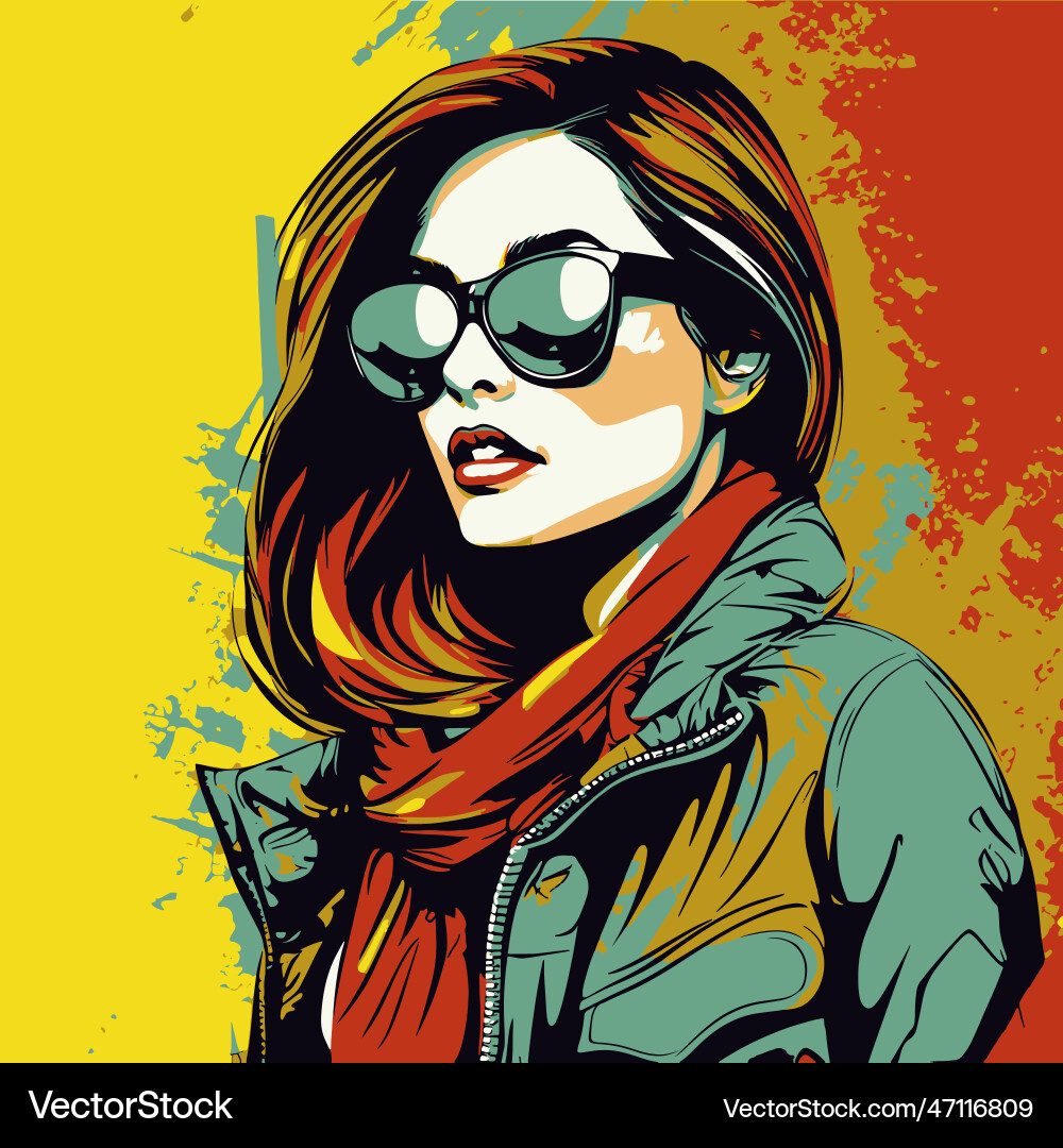 Pop art style portrait Royalty Free Vector Image