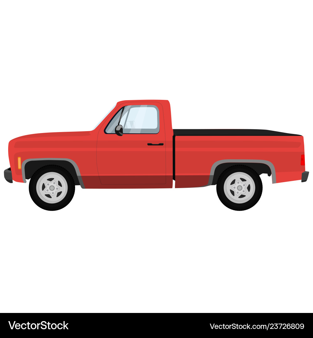 Powerful red modern pick-up truck Royalty Free Vector Image