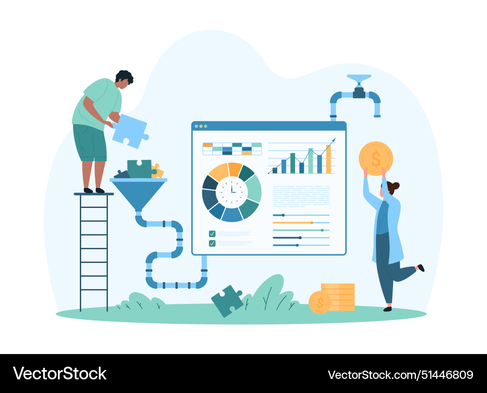 Sales funnel online marketing conversion process Vector Image