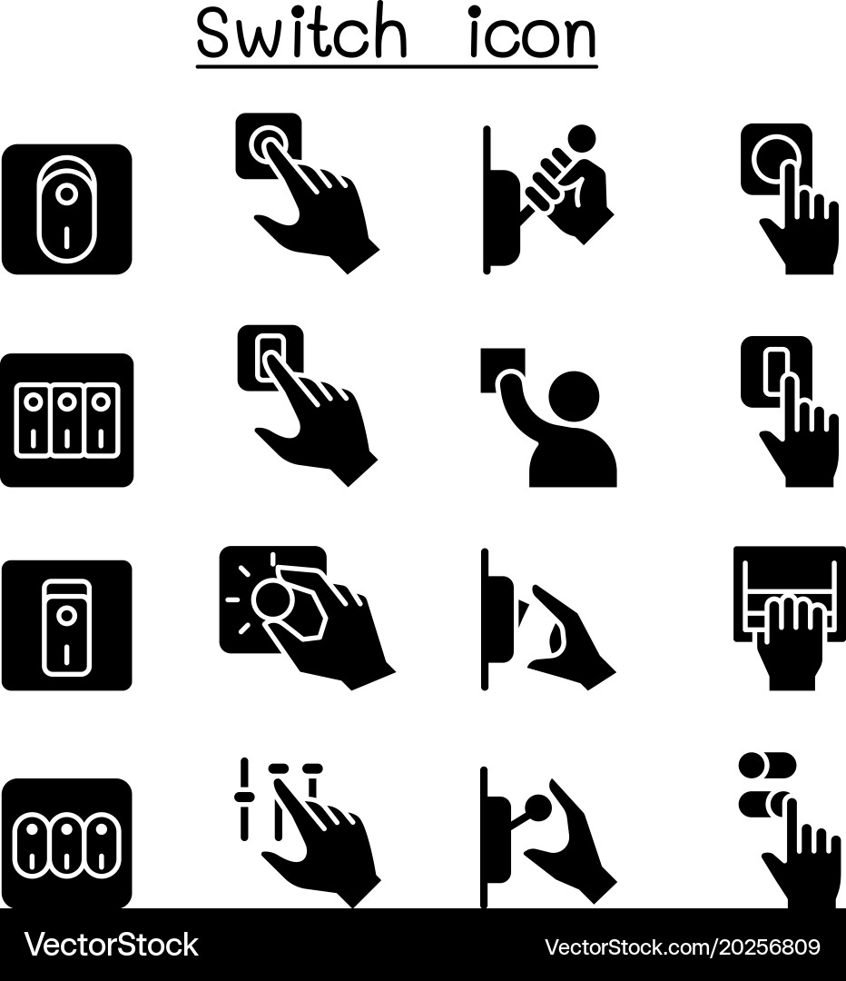 Schaltsymbol-Set Lizenzfreies Vektorbild - VectorStock