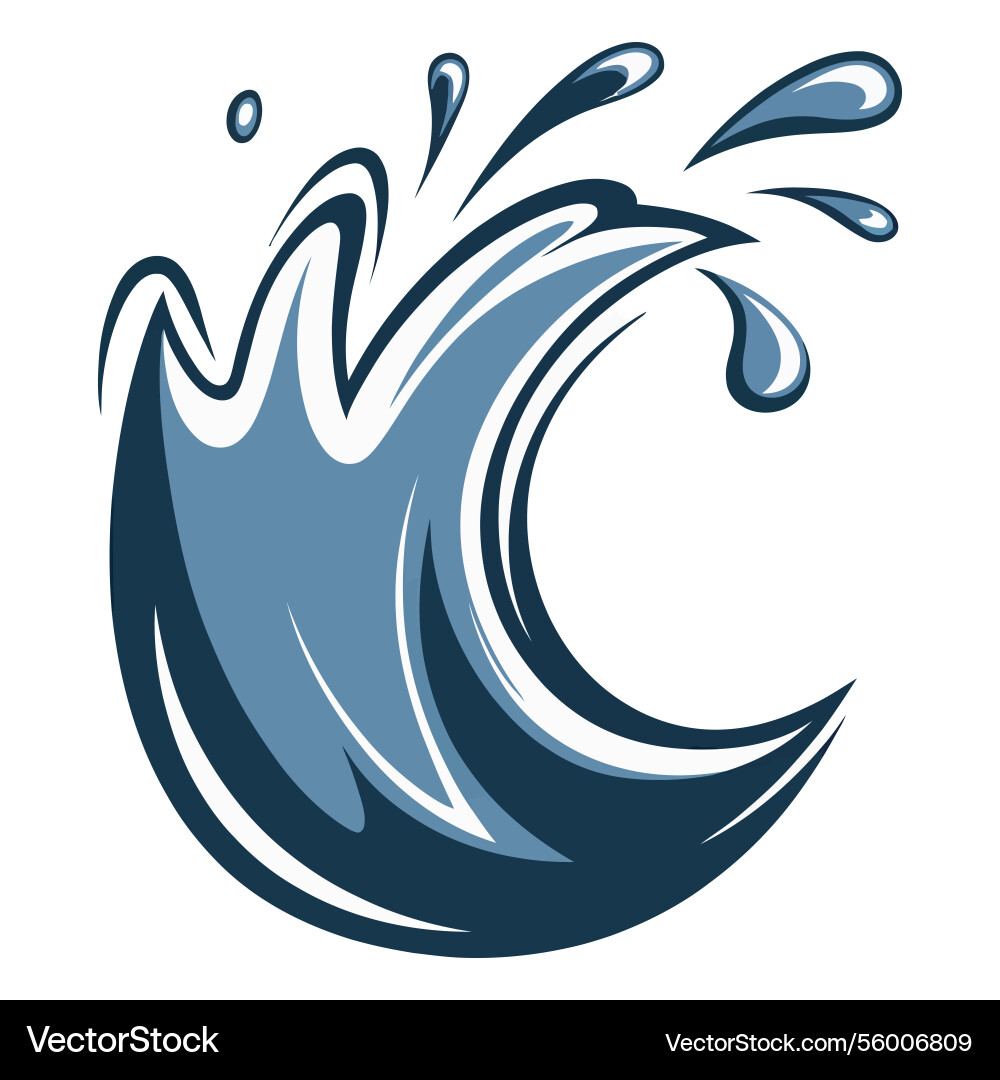 Stylized water splash with solid colors Royalty Free Vector