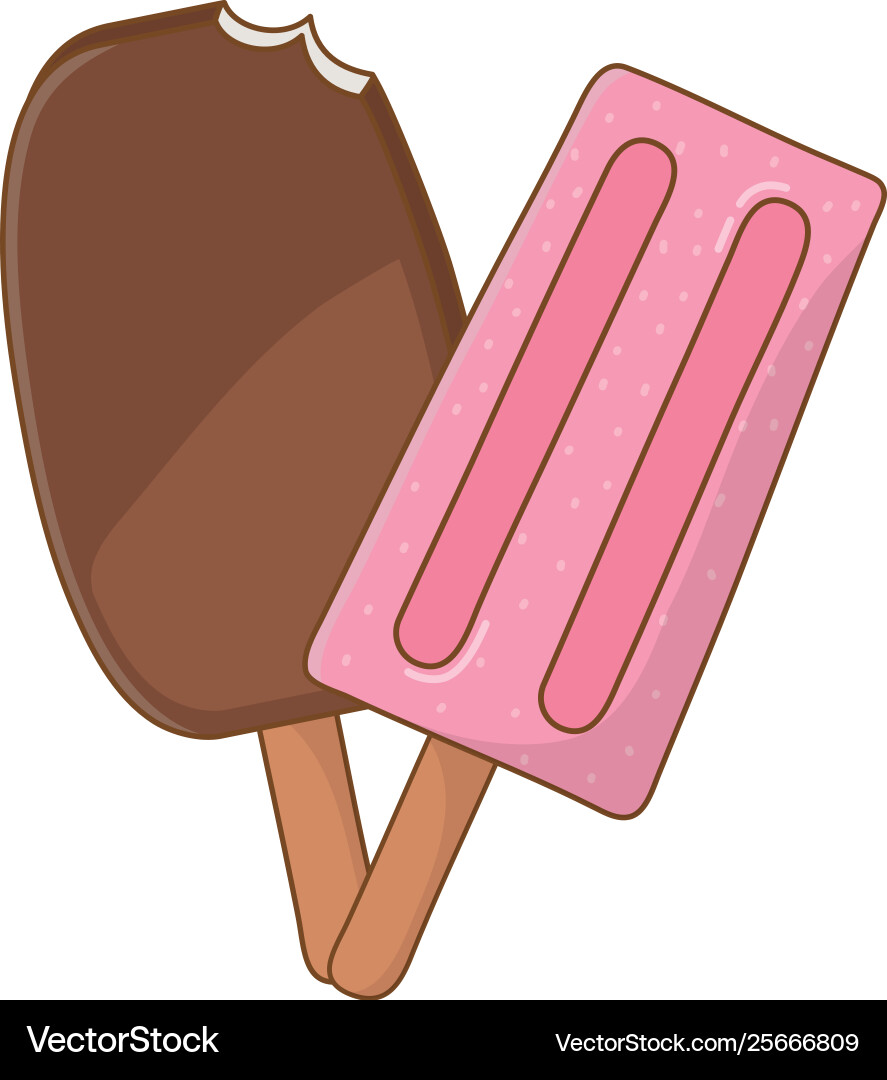 Summer popsicle and ice cream cartoon Royalty Free Vector