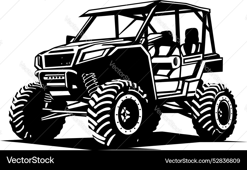 Terrain thriller utv emblem symbolizing adventure Vector Image