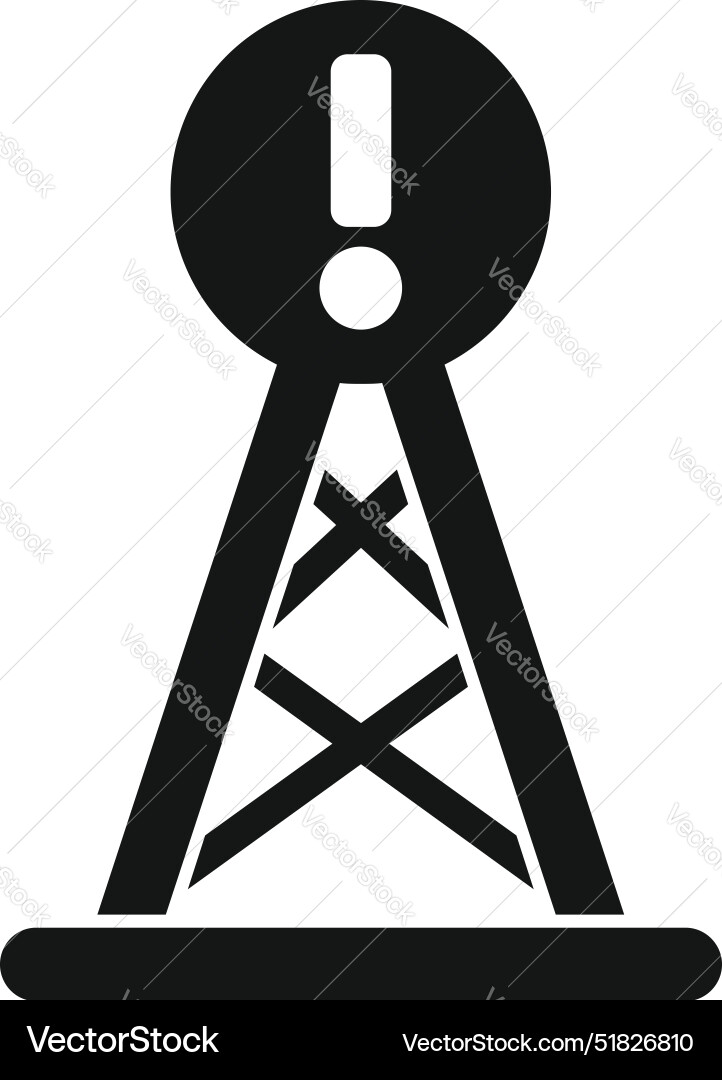 Attention signal tower warning about danger icon Vector Image
