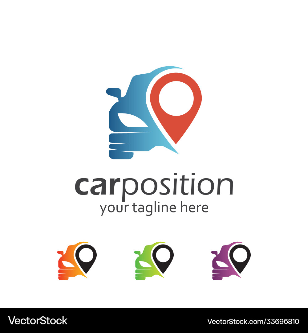 Car logo design templatecar with pin Royalty Free Vector