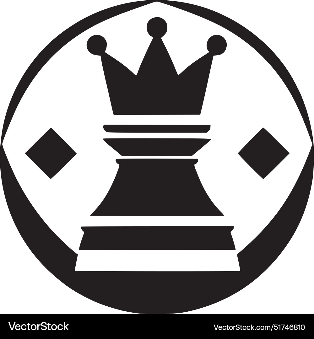 Chess - minimalist and flat logo Royalty Free Vector Image