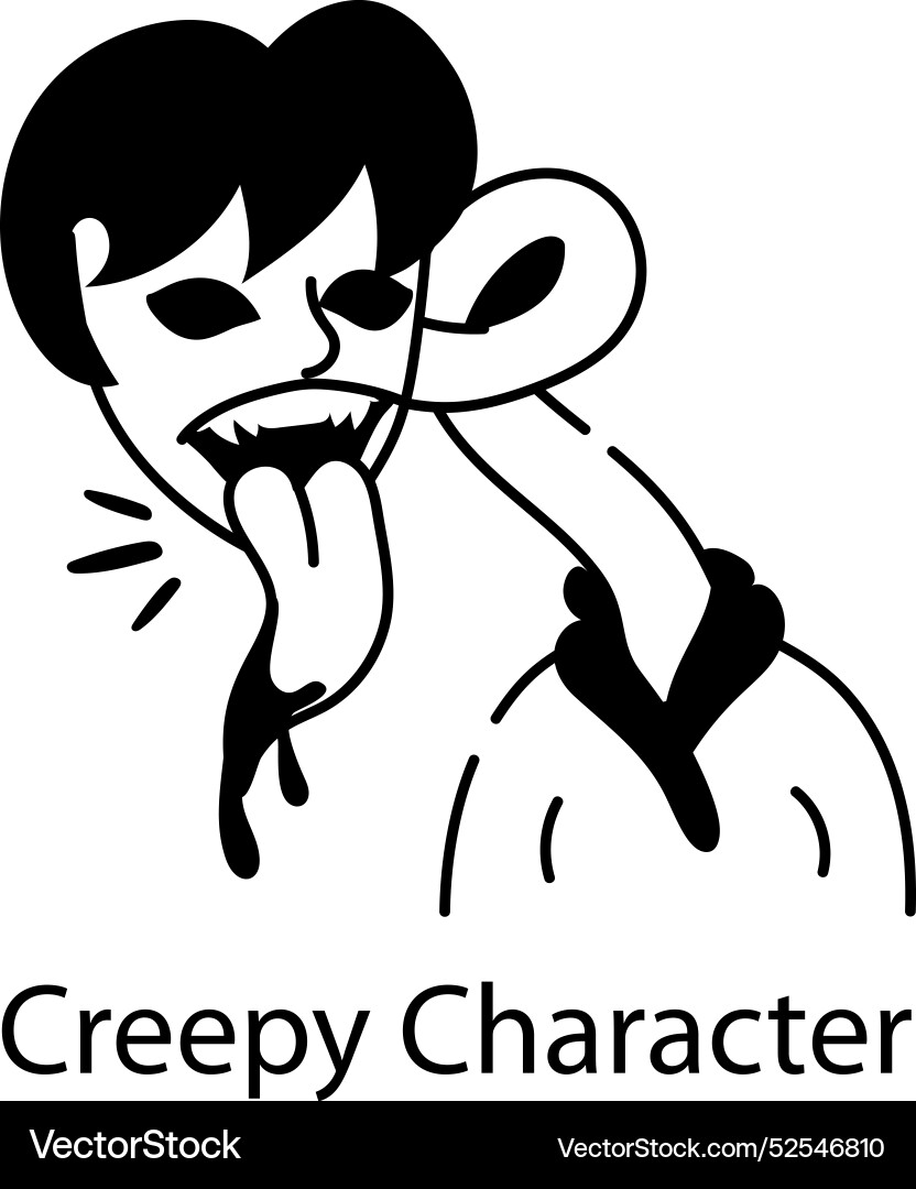 Creepy character Royalty Free Vector Image - VectorStock