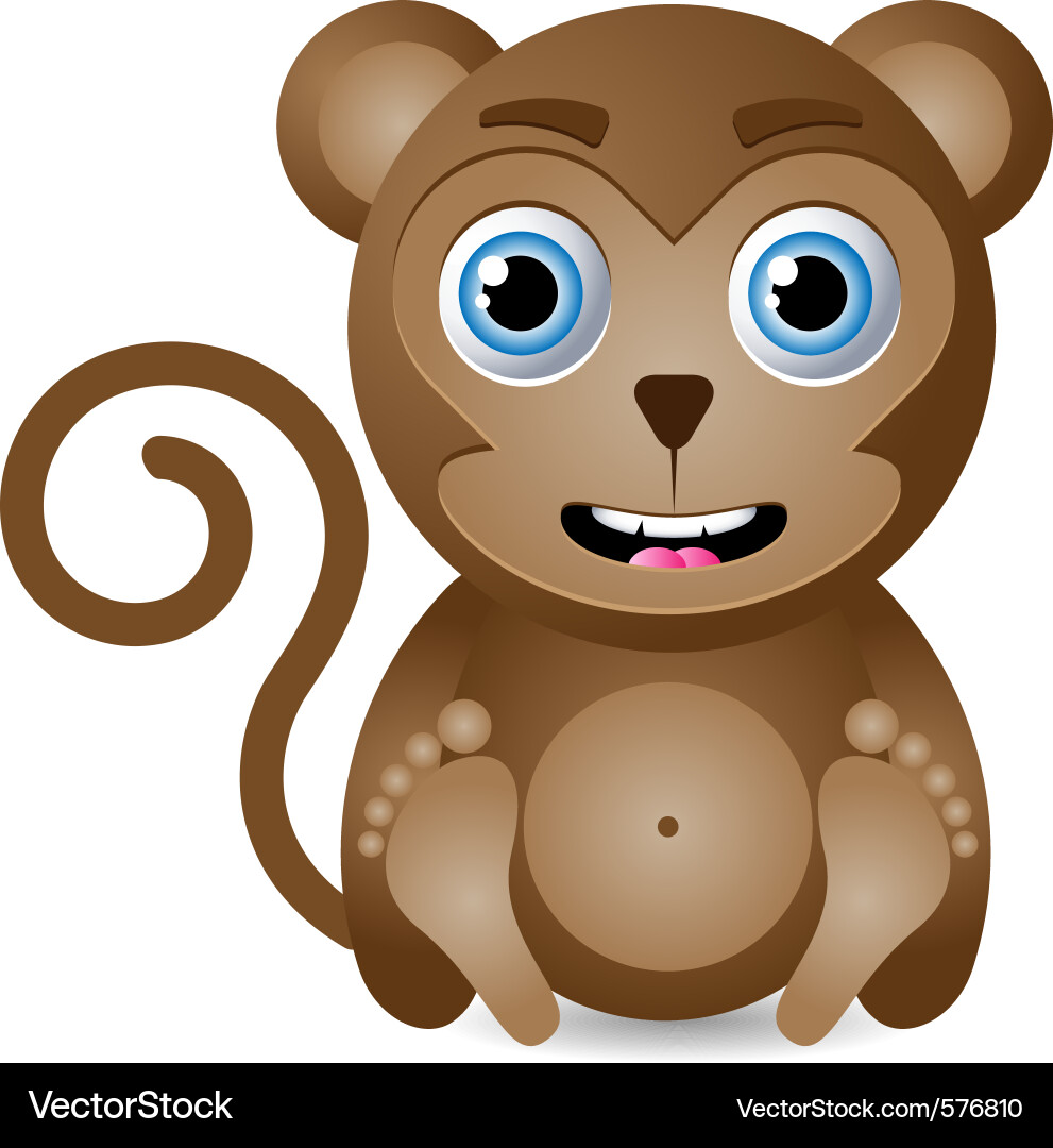 Cute monkey character Royalty Free Vector Image