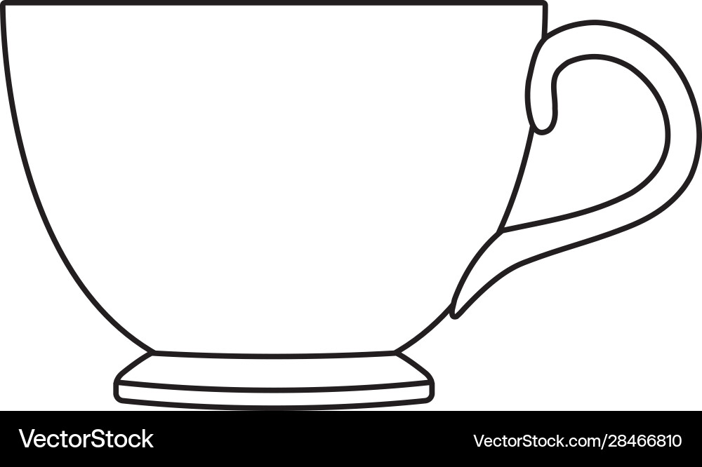 Elegant Tea Cup Outline Royalty Free Vector Image