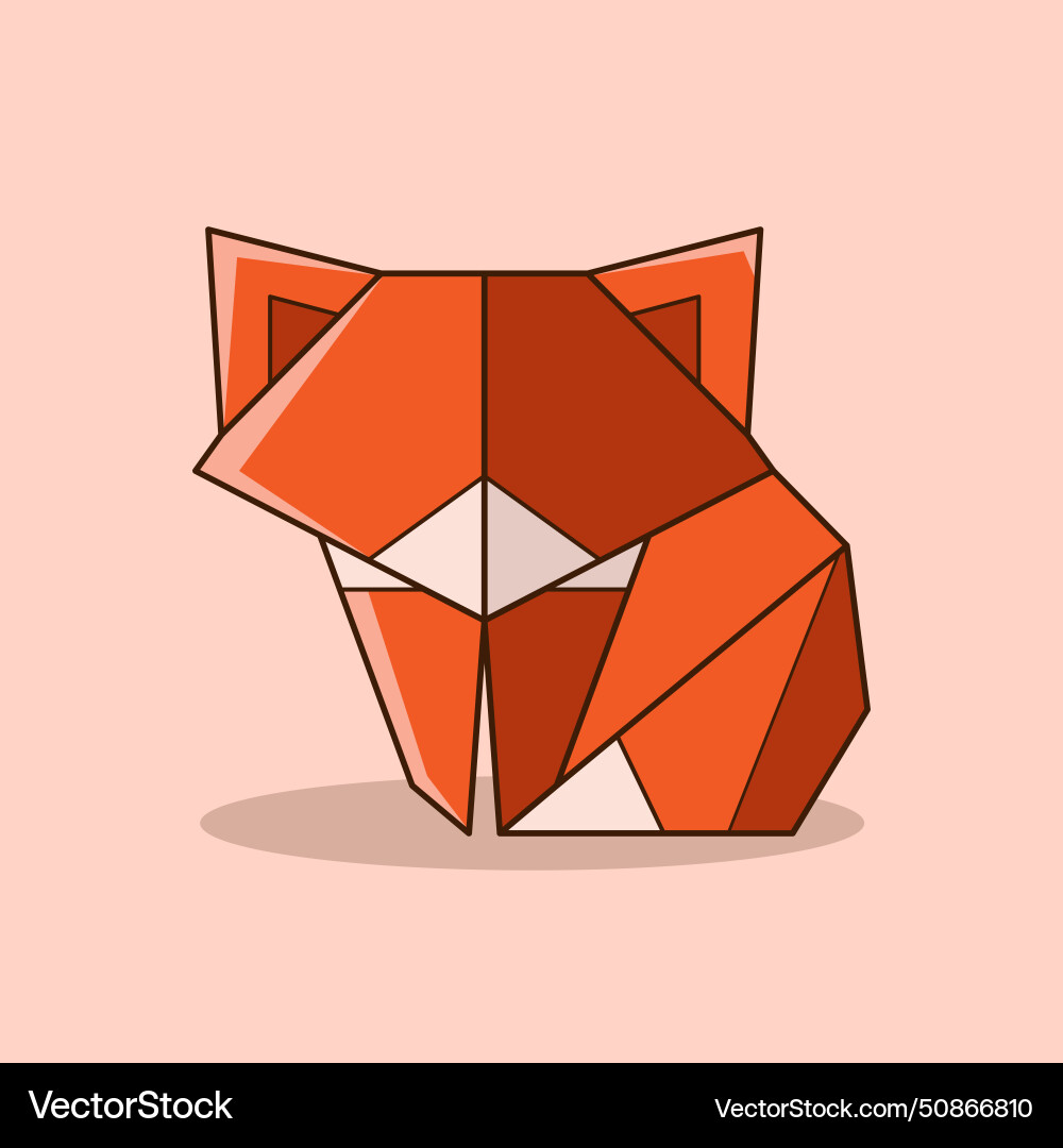 Fox origami Royalty Free Vector Image - VectorStock