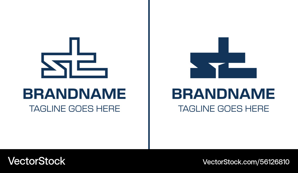 Letters st monogram logo set suitable for any Vector Image