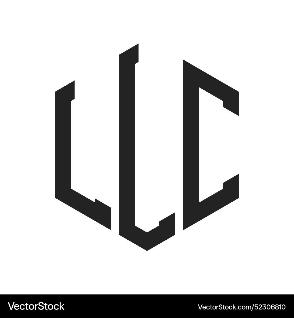 Llc logo design initial letter monogram Royalty Free Vector