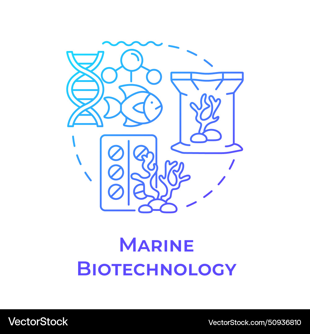 Marine biotechnology blue gradient concept icon Vector Image
