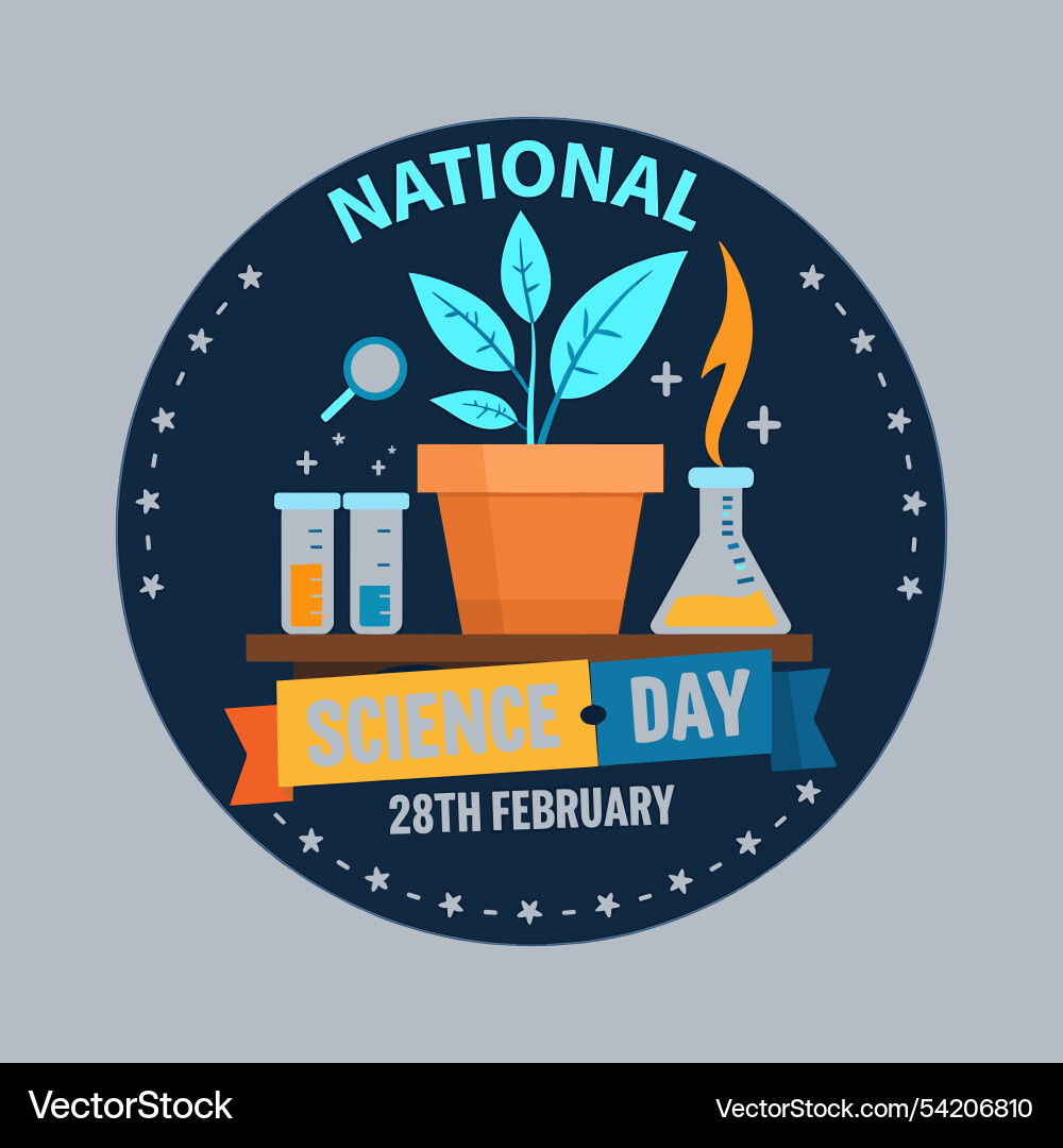 Modern national science day for educational use Vector Image