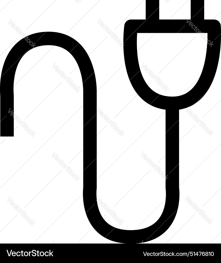 Plug icon electric signline isolated Royalty Free Vector