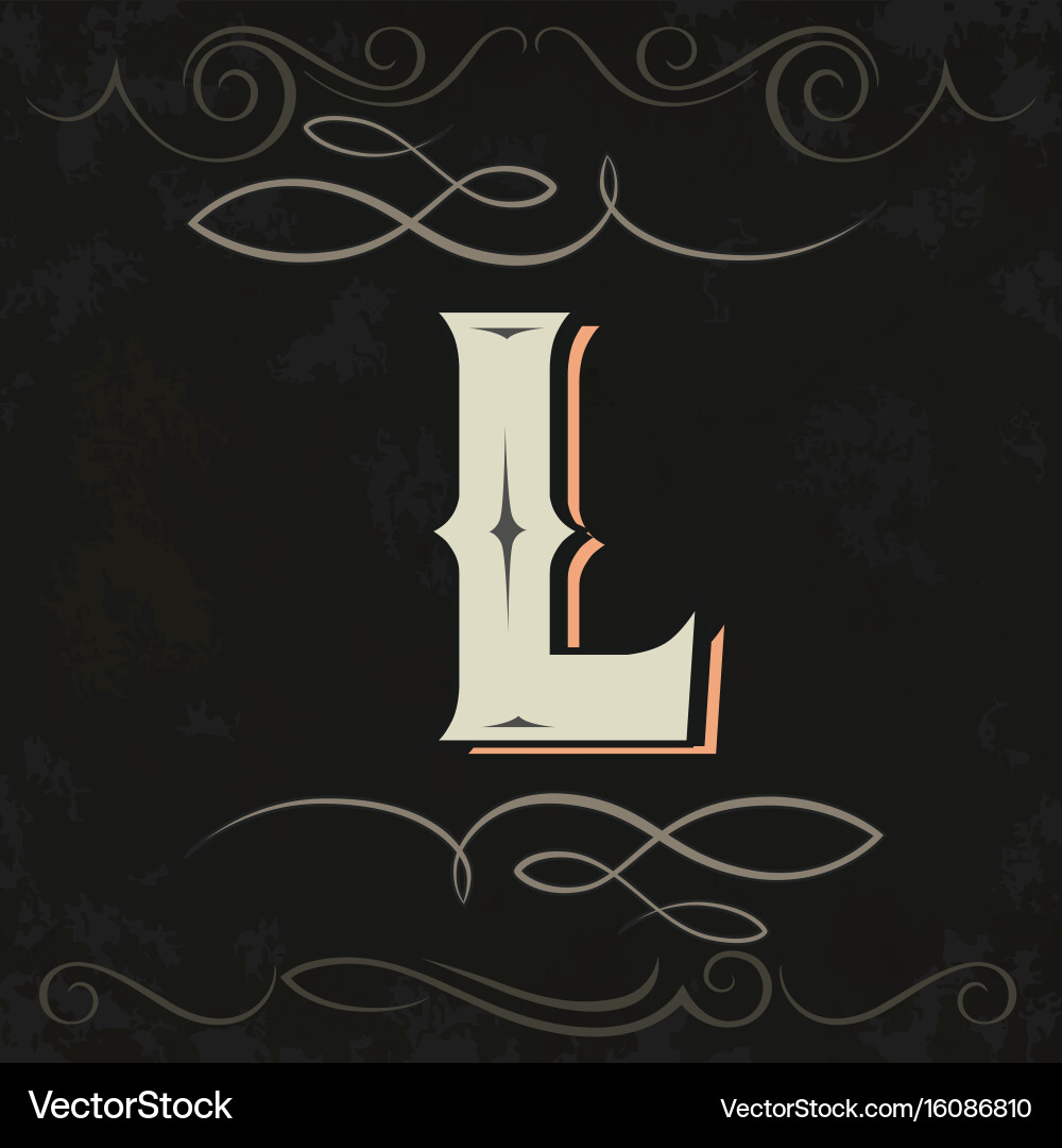 Retro style western letter design l Royalty Free Vector