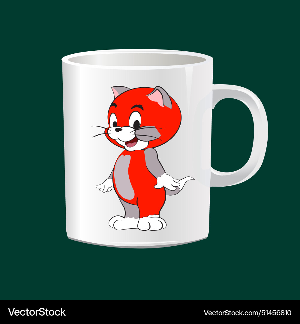 Süße tom jerry Cartoon Tasse Design Lizenzfreier Vektor