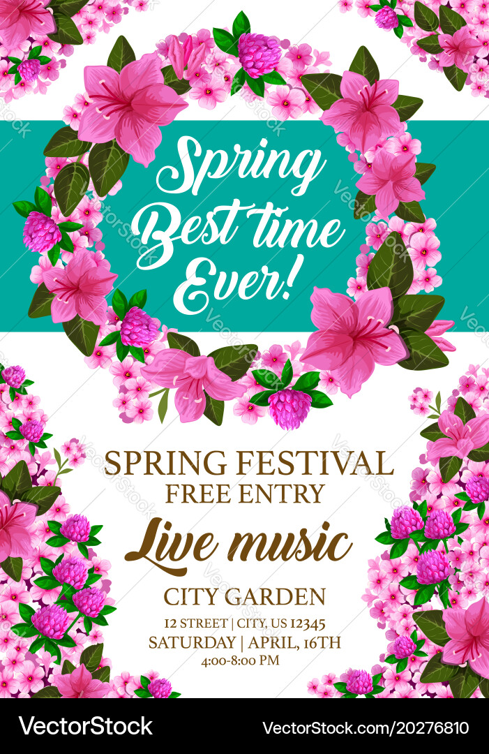 Spring holiday festival invitation card Royalty Free Vector