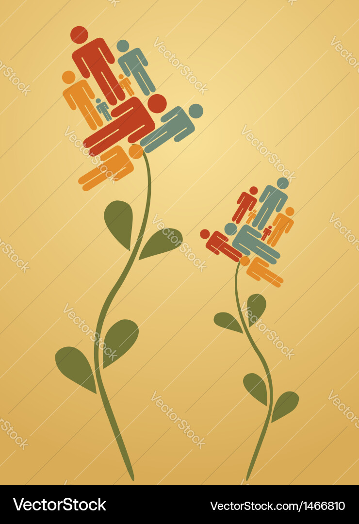 Teamwork flowers Royalty Free Vector Image - VectorStock