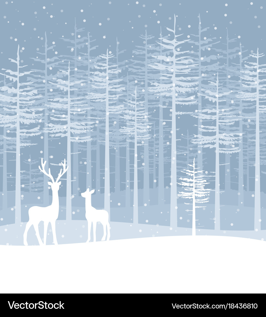Winter Christmas Landscape Royalty Free Vector Image