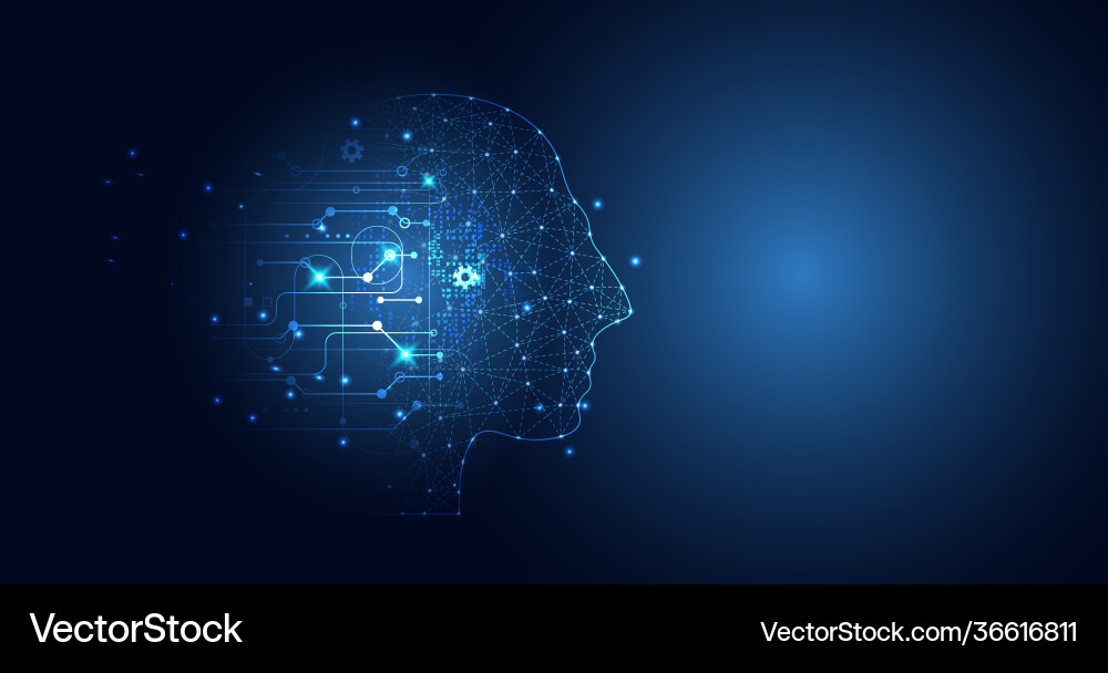 Abstract technology artificial intelligence Vector Image