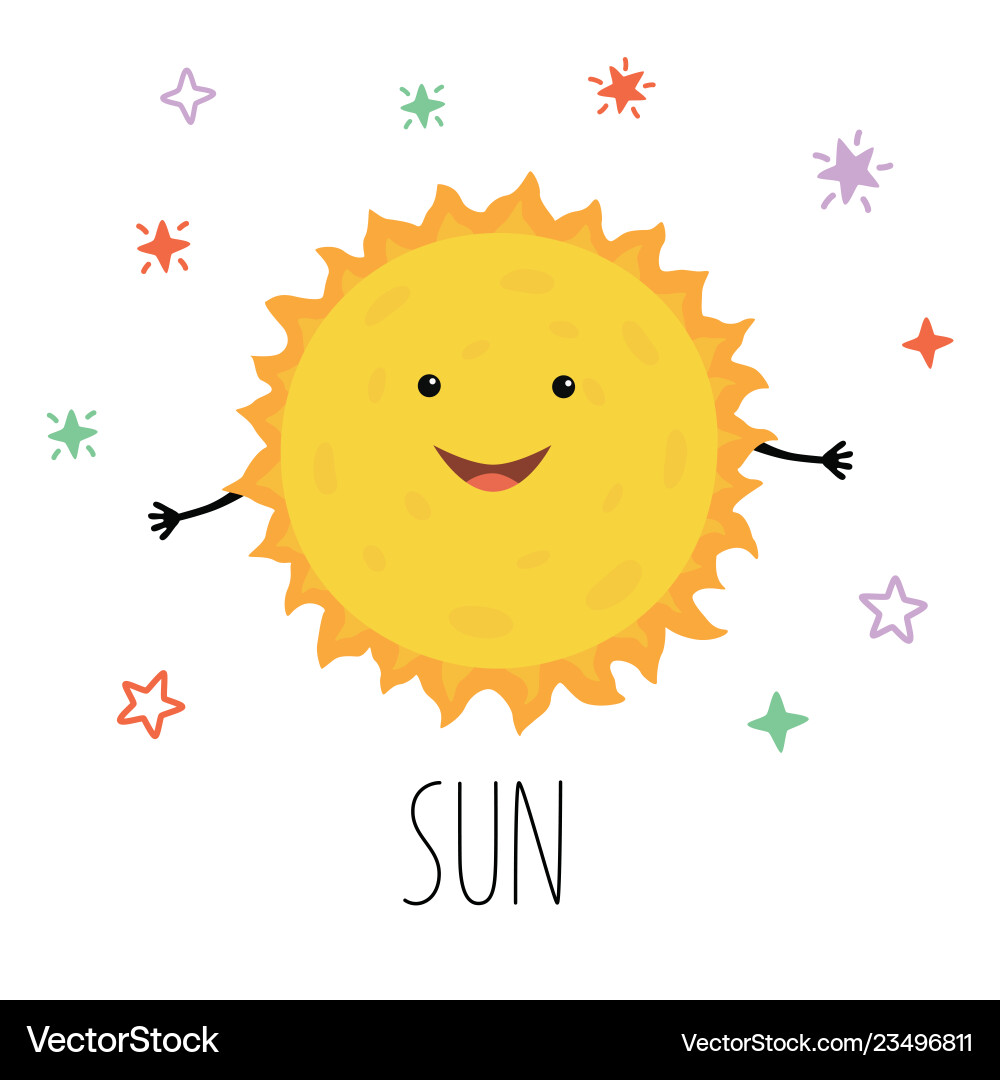 Adorable Sun Character Royalty Free Vector Image