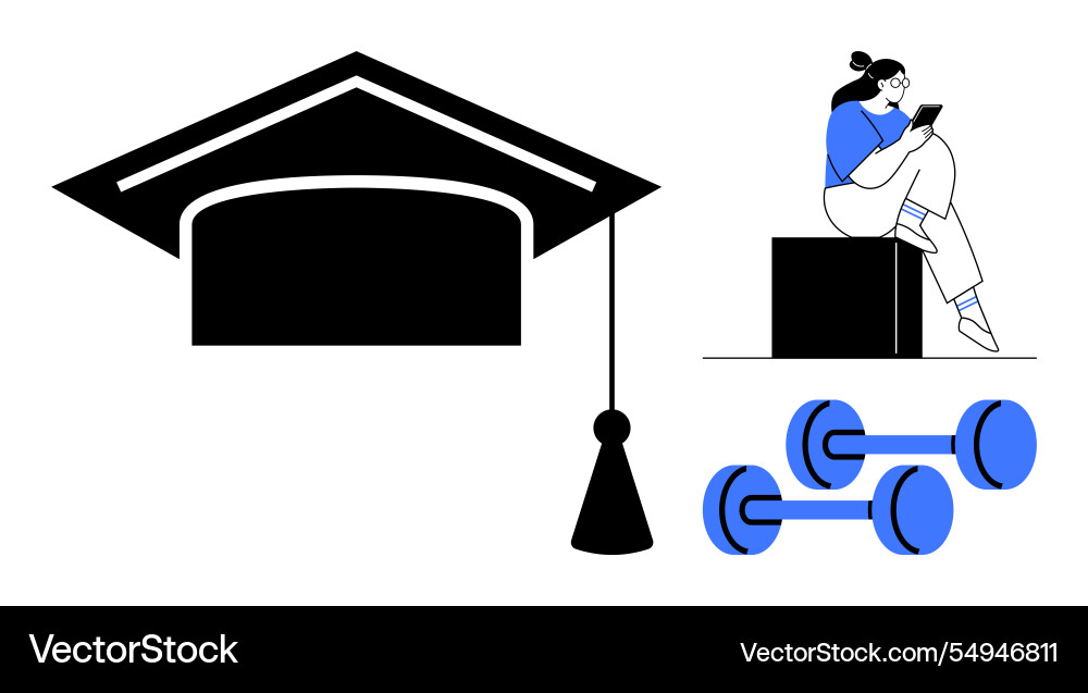 Balancing academic achievement and physical Vector Image