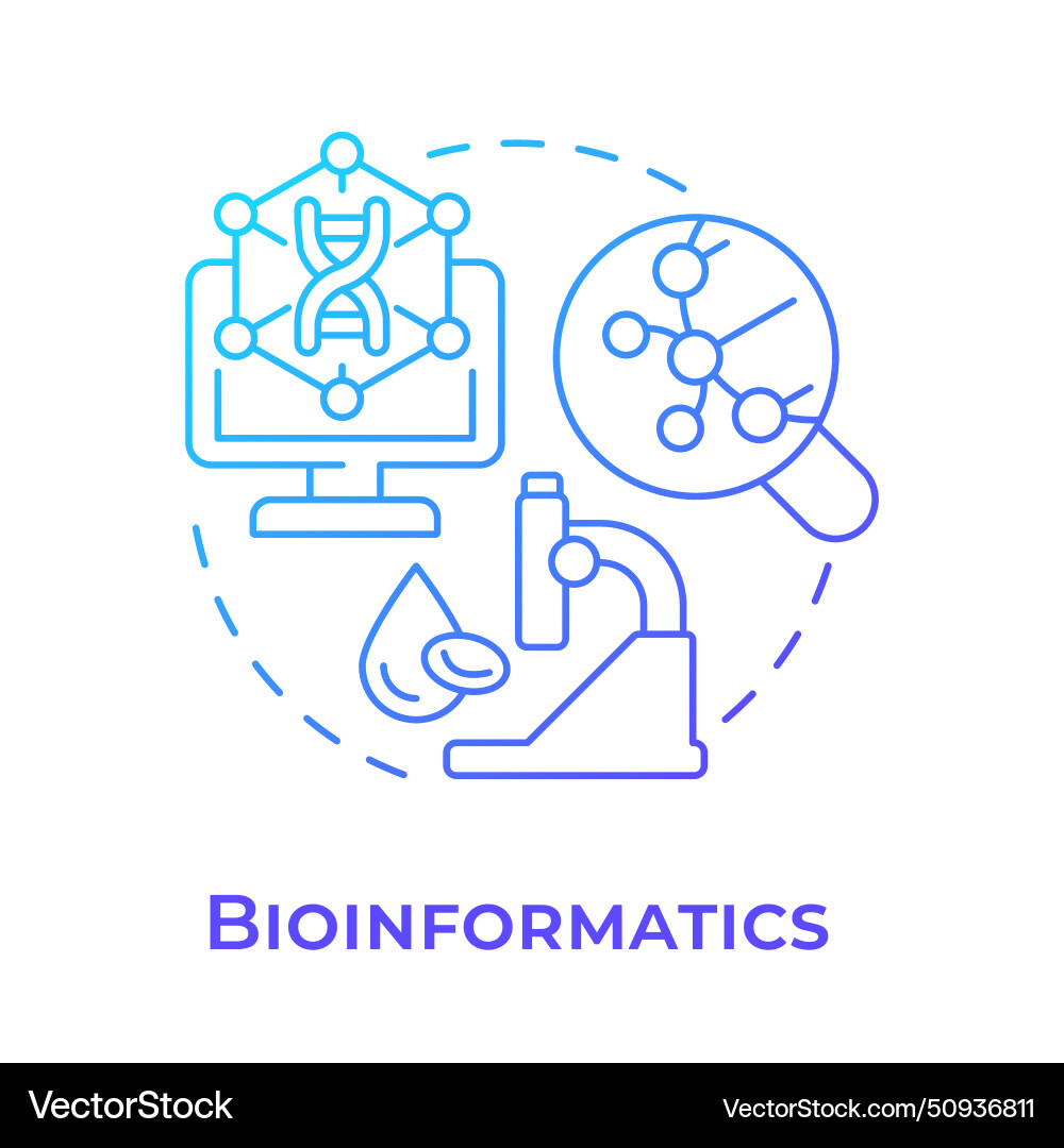 Bioinformatics blue gradient concept icon Vector Image Bioinformatics blue gradient concept icon Vector Image