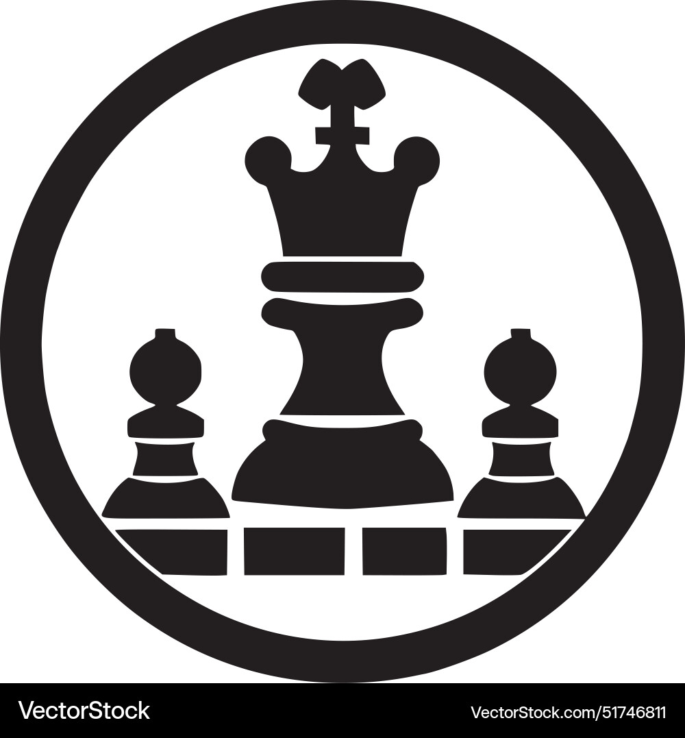 Chess - minimalist and flat logo Royalty Free Vector Image
