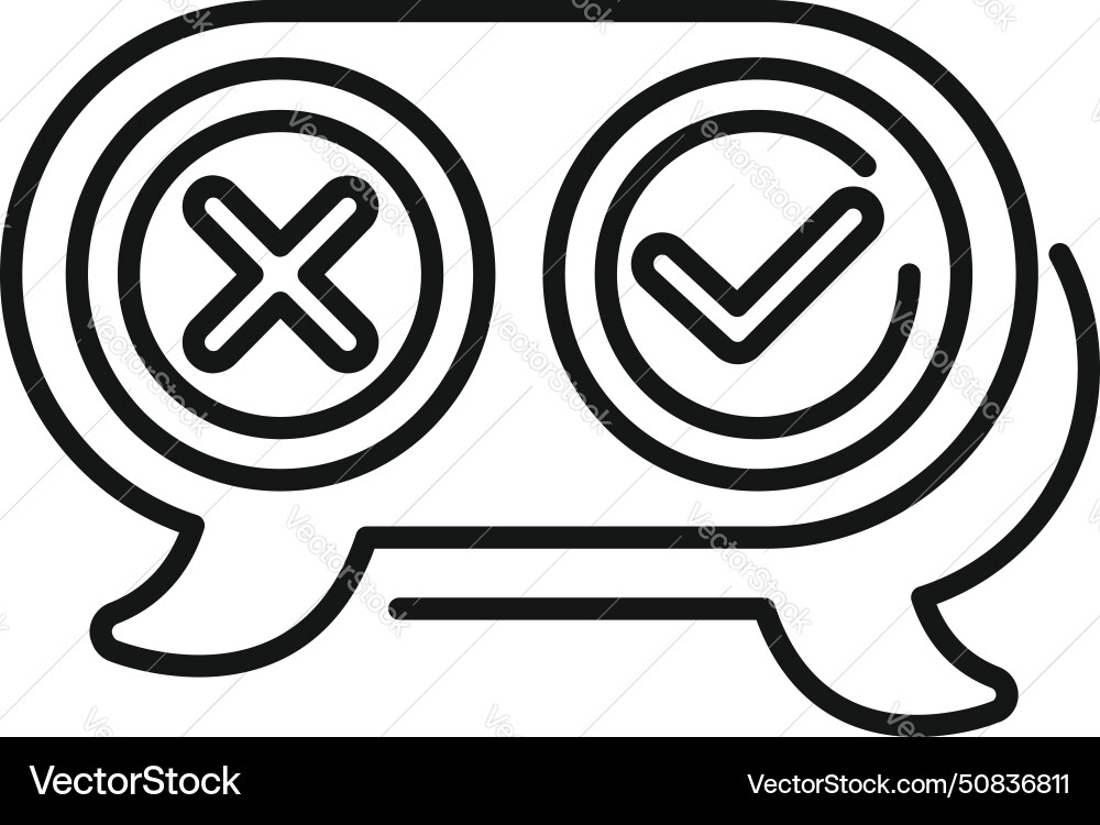 Declined approved form icon outline rule Vector Image