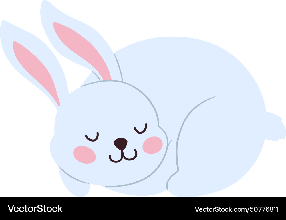 Dreaming rabbit sweet white animal sleeping Vector Image