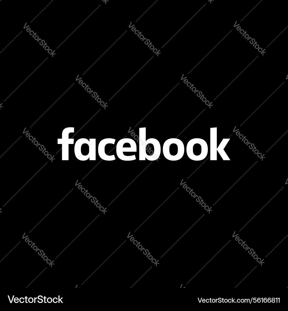 Facebook typography white logo icon fb app Vector Image