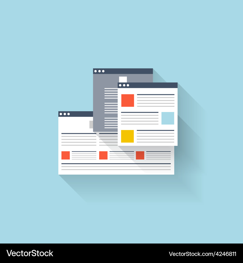 Flat web icon browser interface window Royalty Free Vector