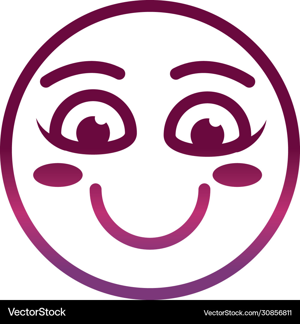 Funny smiley emoticon face expression gradient Vector Image