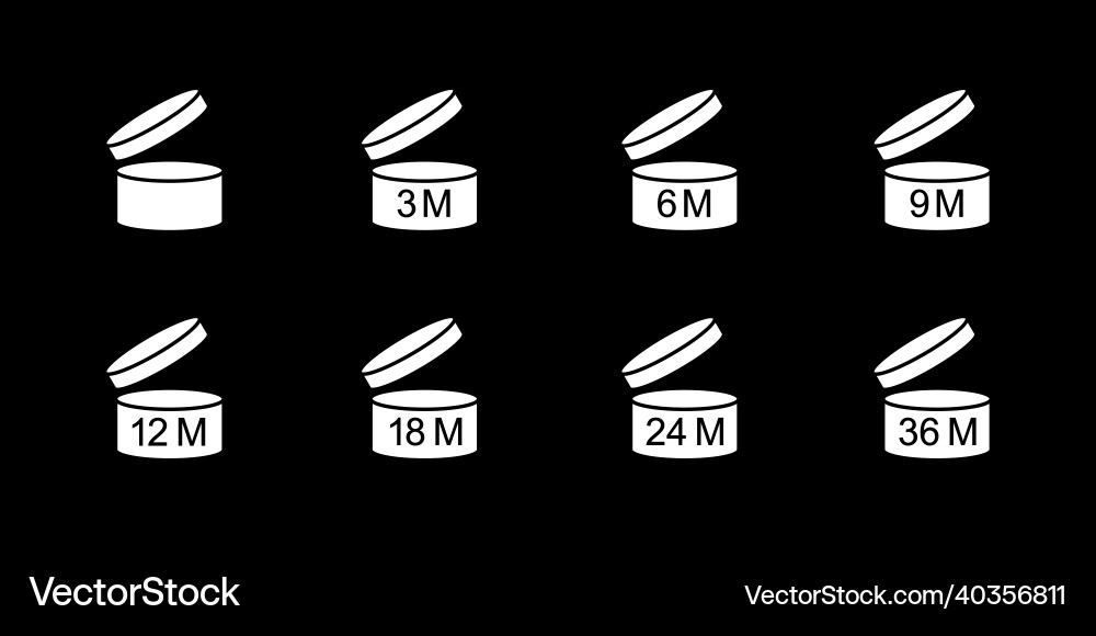 Glyph symbols period after opening Royalty Free Vector Image