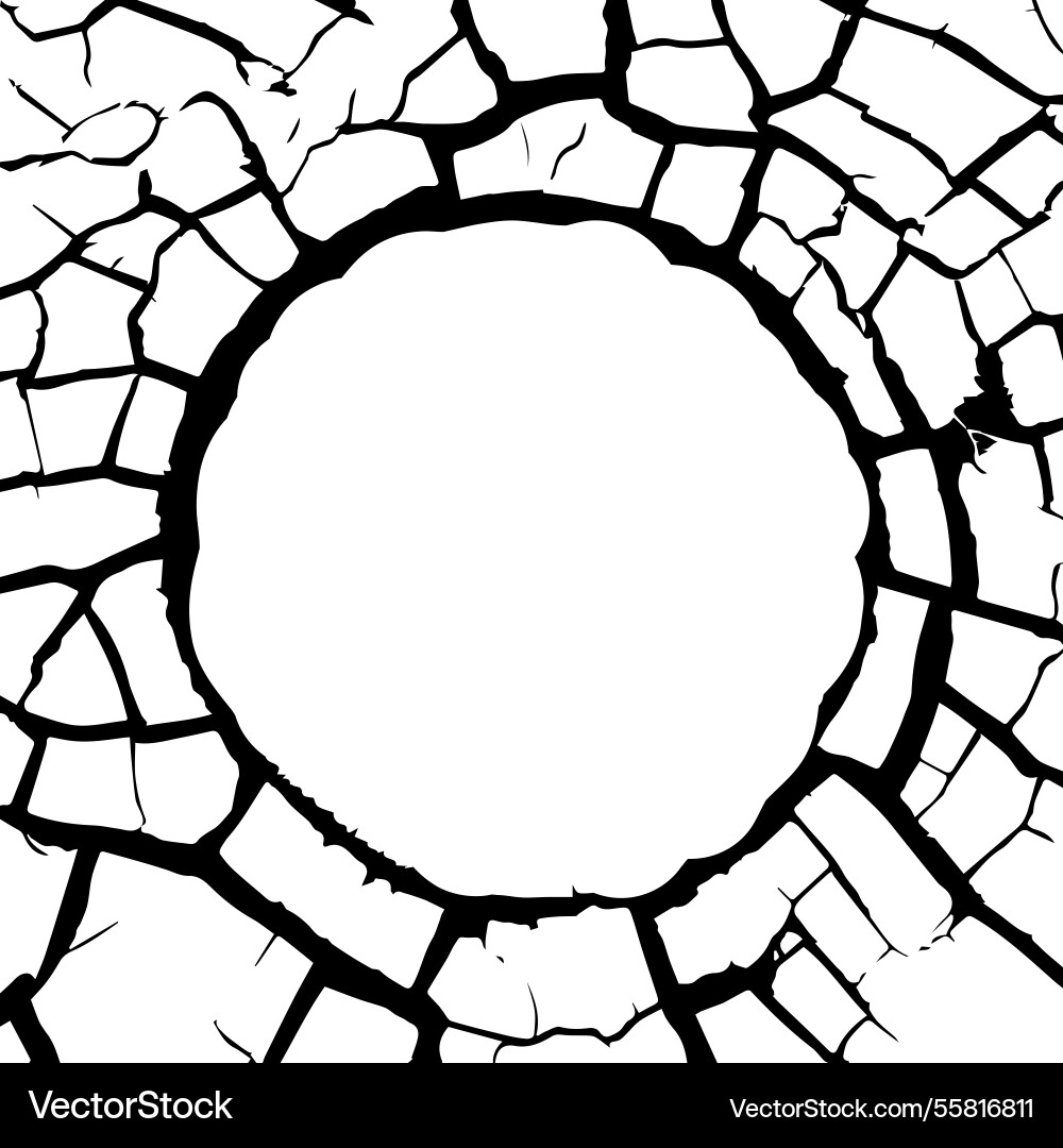 Ground crack breaks land surface frame style Vector Image