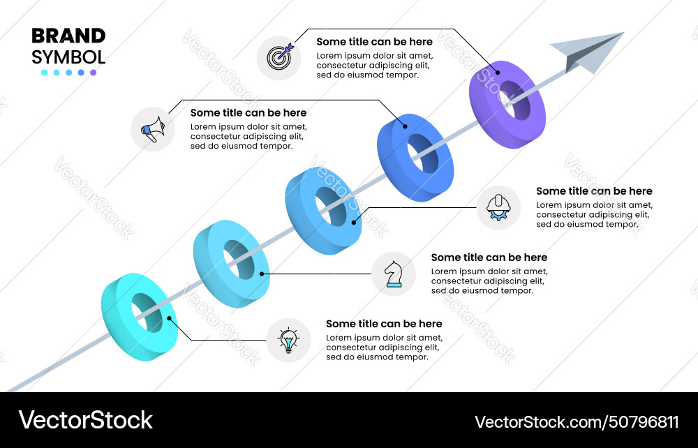 Infographic template paper plane with line and 5 Vector Image