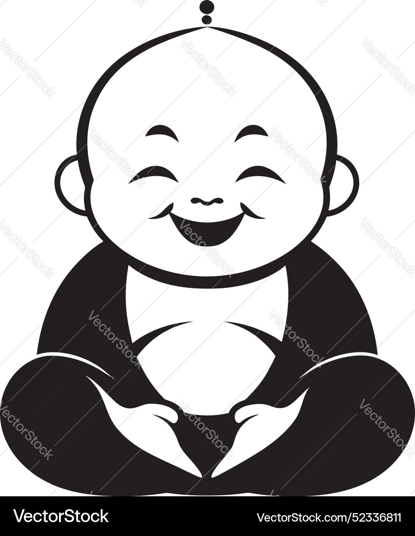 Peaceful prodigy buddha iconic kid enlightened Vector Image