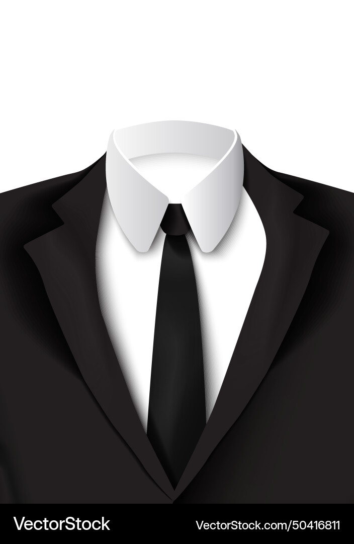 Realistic black suit object Royalty Free Vector Image