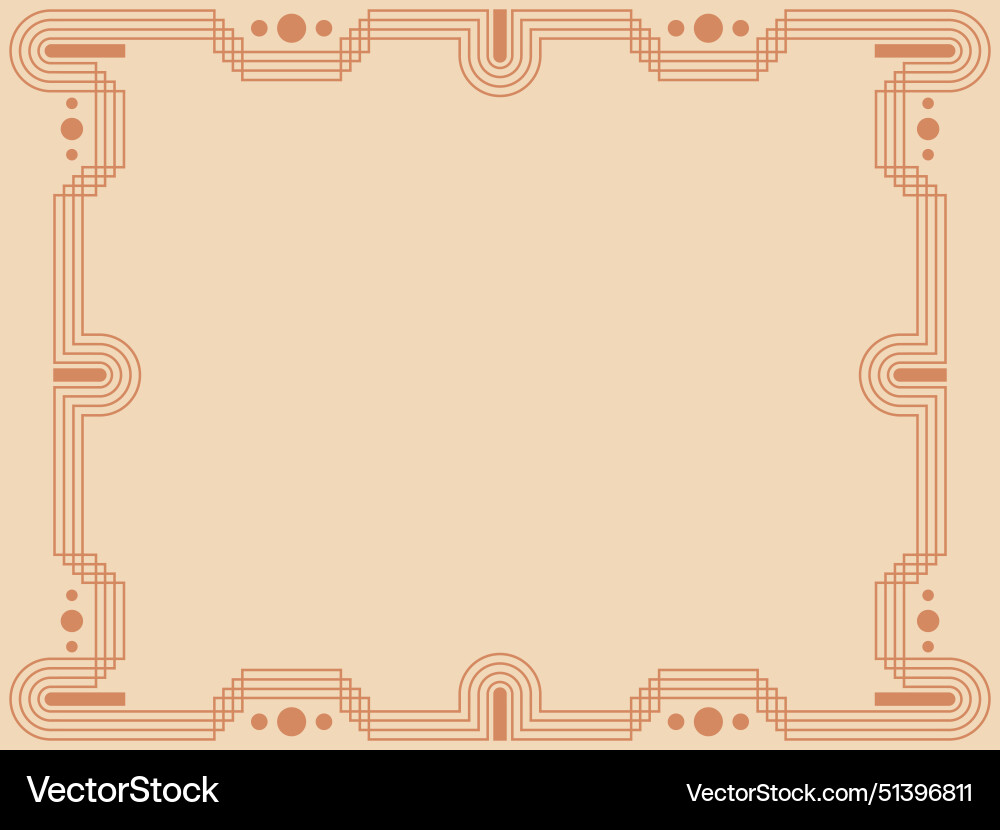 Vintage frame in minimalist style retro Royalty Free Vector