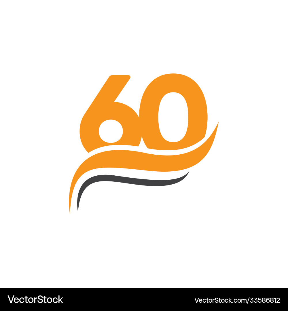 60 years anniversary celebrations template design Vector Image