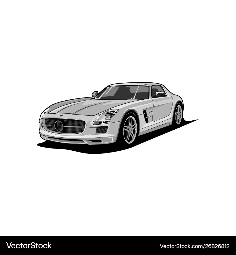 Classic car side view Royalty Free Vector Image