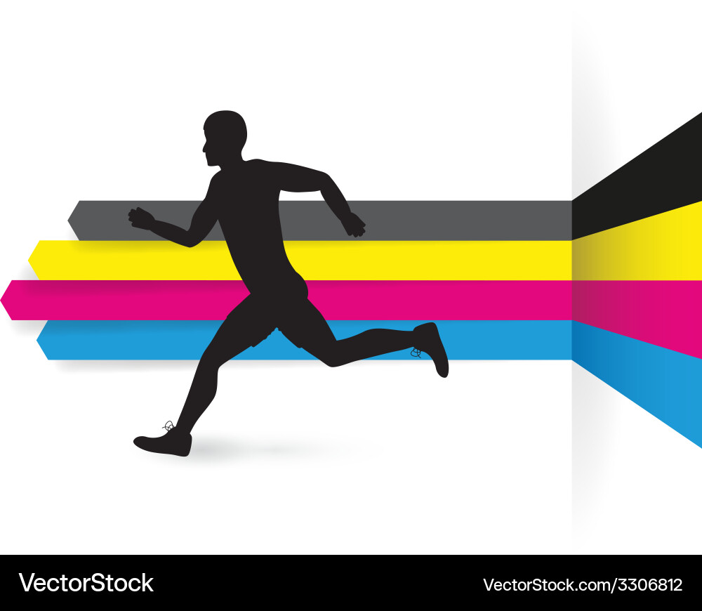 Cmyk side runner Royalty Free Vector Image - VectorStock
