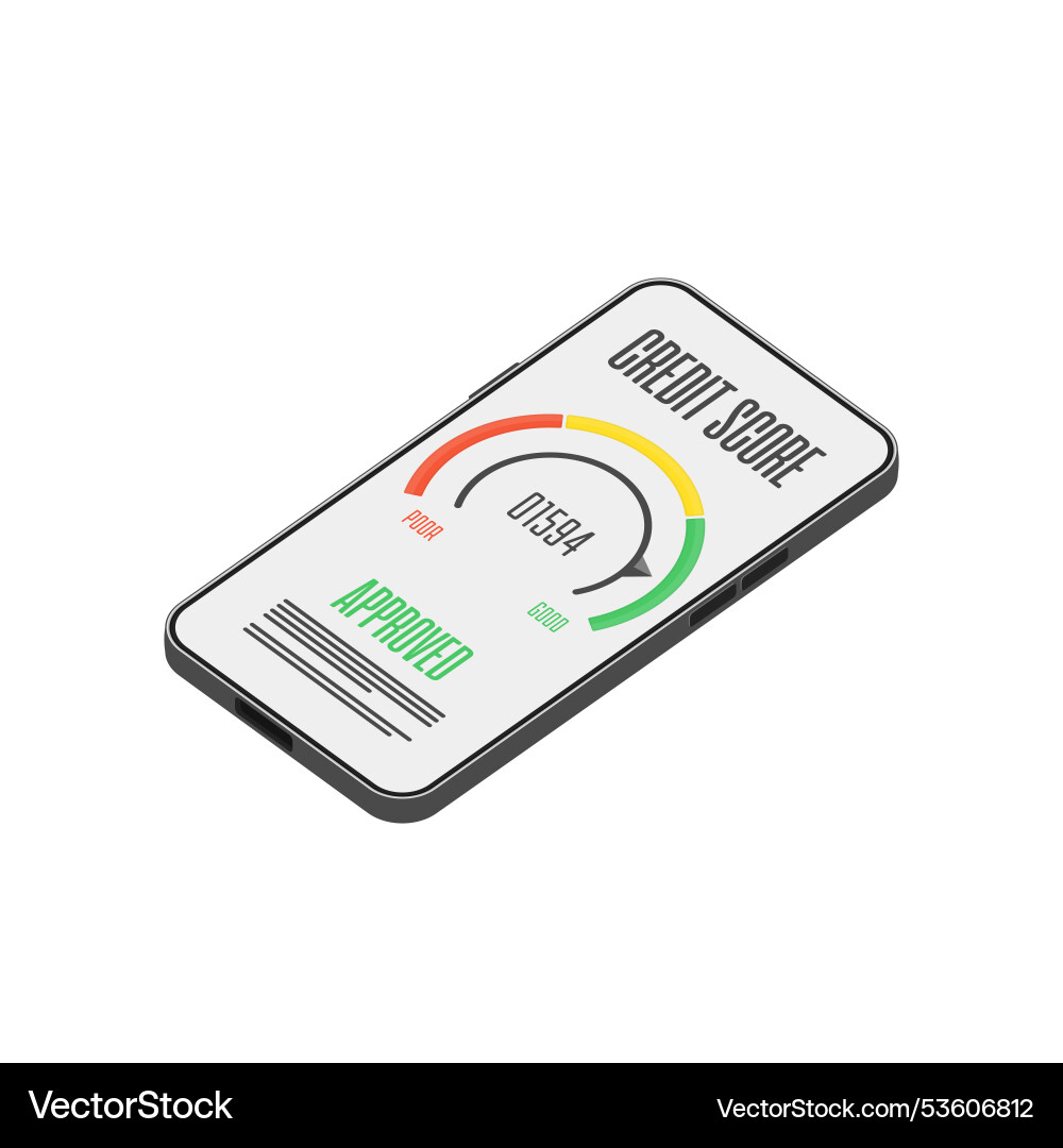 Credit score indicators or gauges on smartphone Vector Image