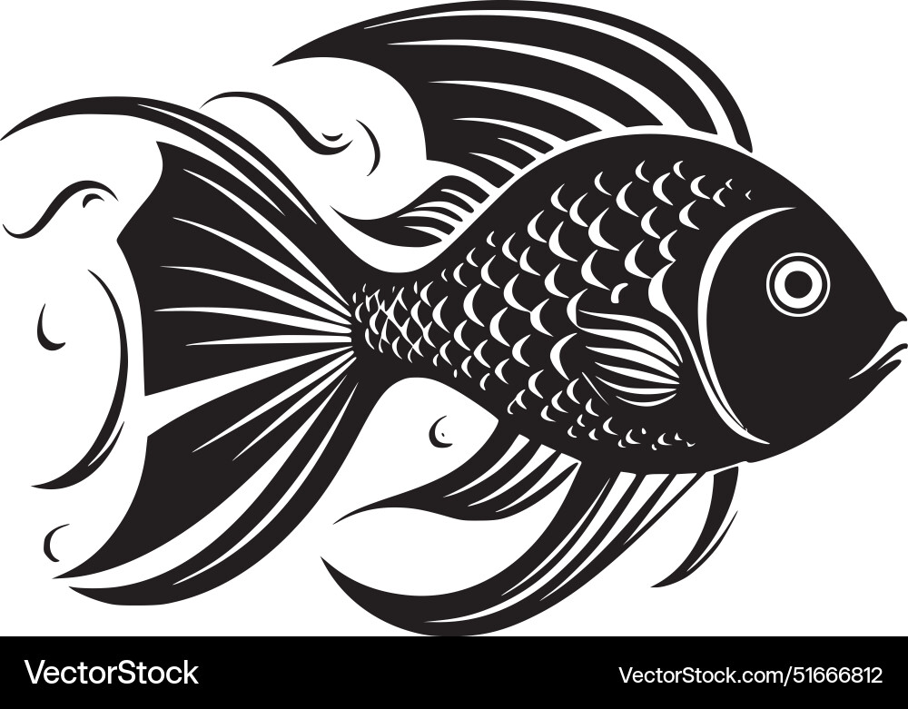 Fish - black and white Royalty Free Vector Image