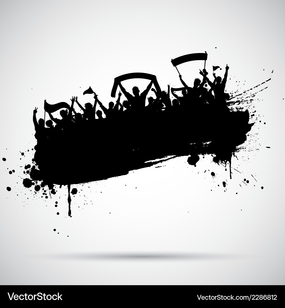 Grunge football crowd Royalty Free Vector Image