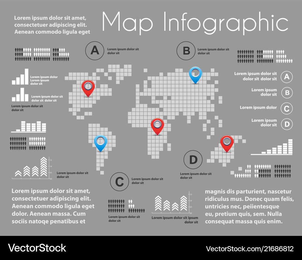 Infographics of map scheme Royalty Free Vector Image