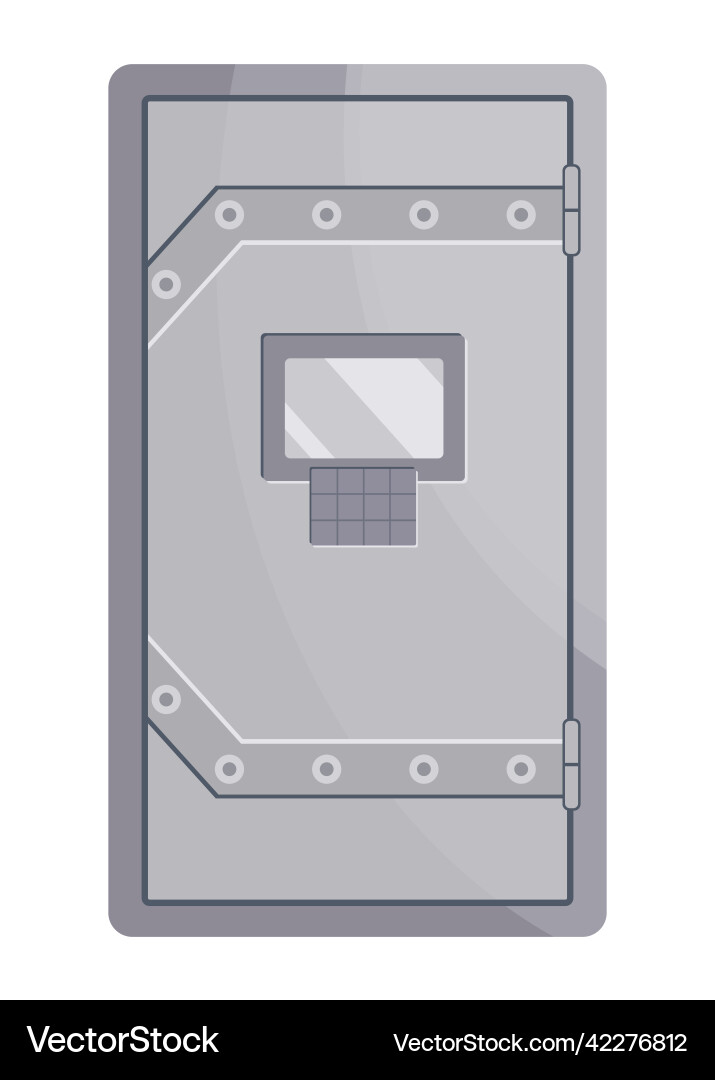 Metal armored safe door reliable data protection Vector Image