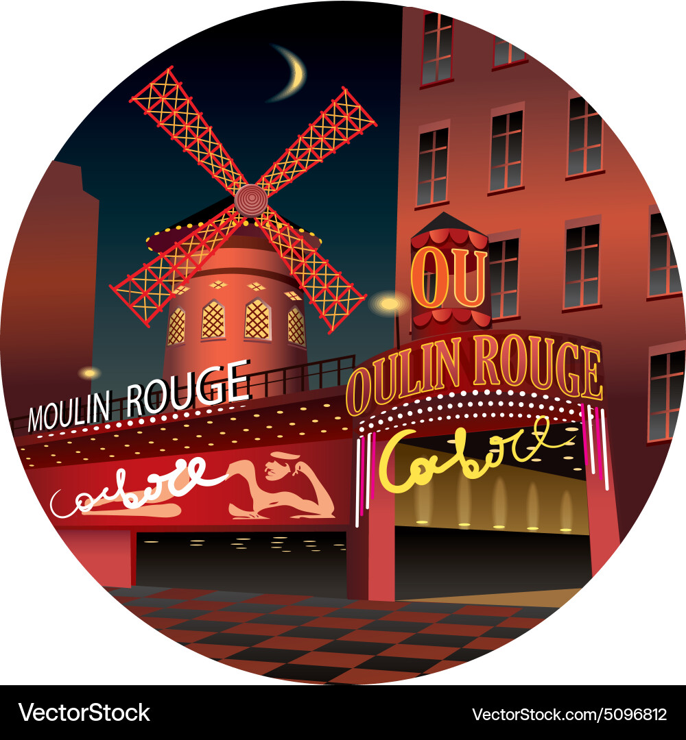 Moulin rouge Royalty Free Vector Image - VectorStock