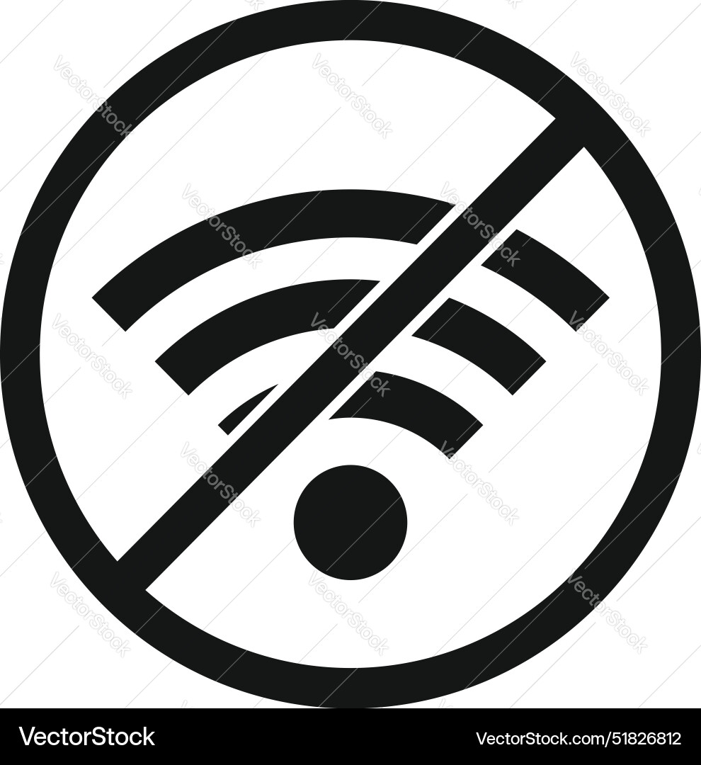 No wifi sign showing disconnected wireless network